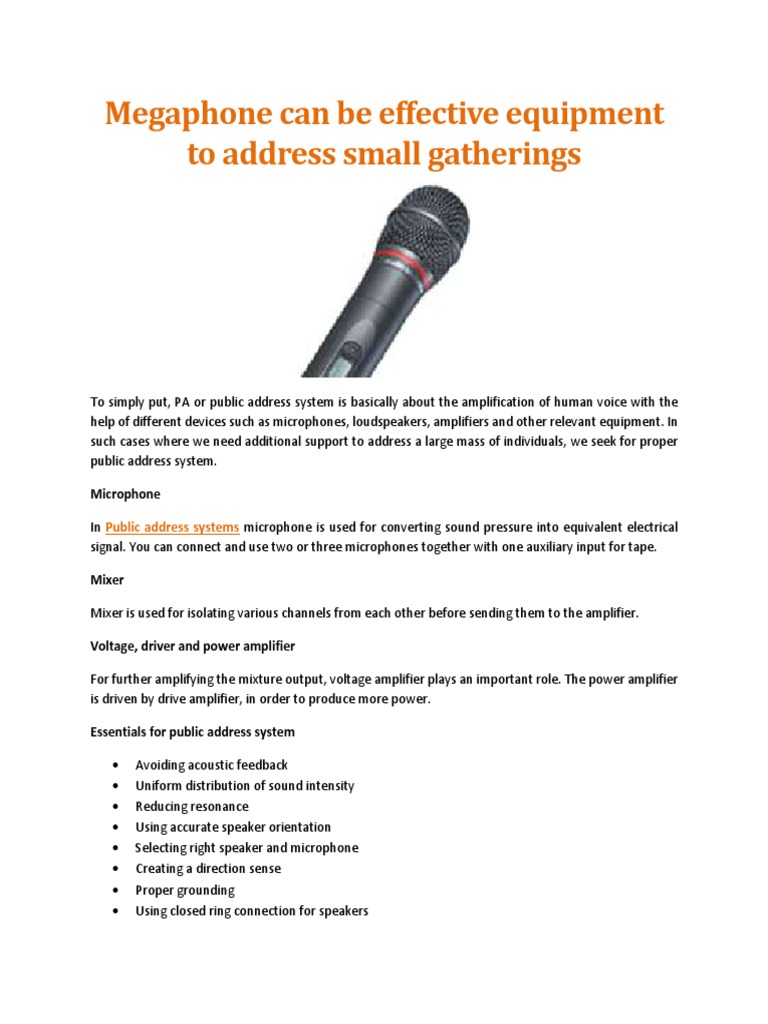 Megaphone Can Be Effective Equipment To Address Small Gatherings | PDF ...