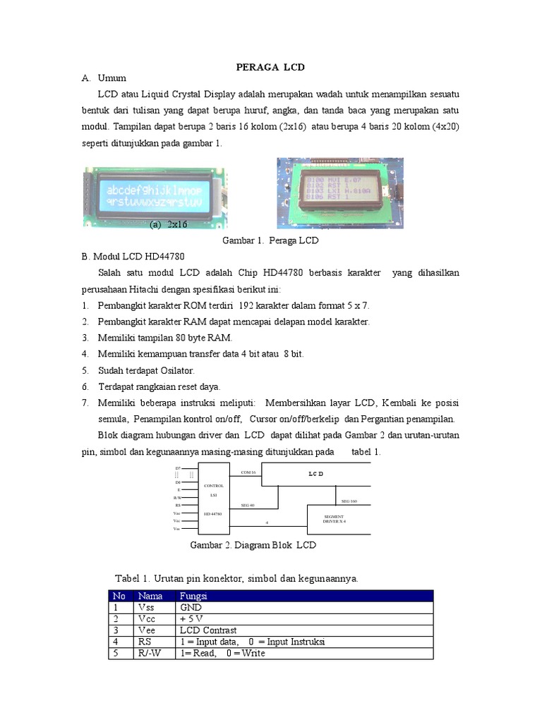 Modul dan Simbol LCD HD44780 | PDF | Teknologi & Rekayasa