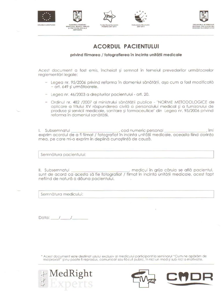 Acord Filmare Fotografiere PDF | PDF