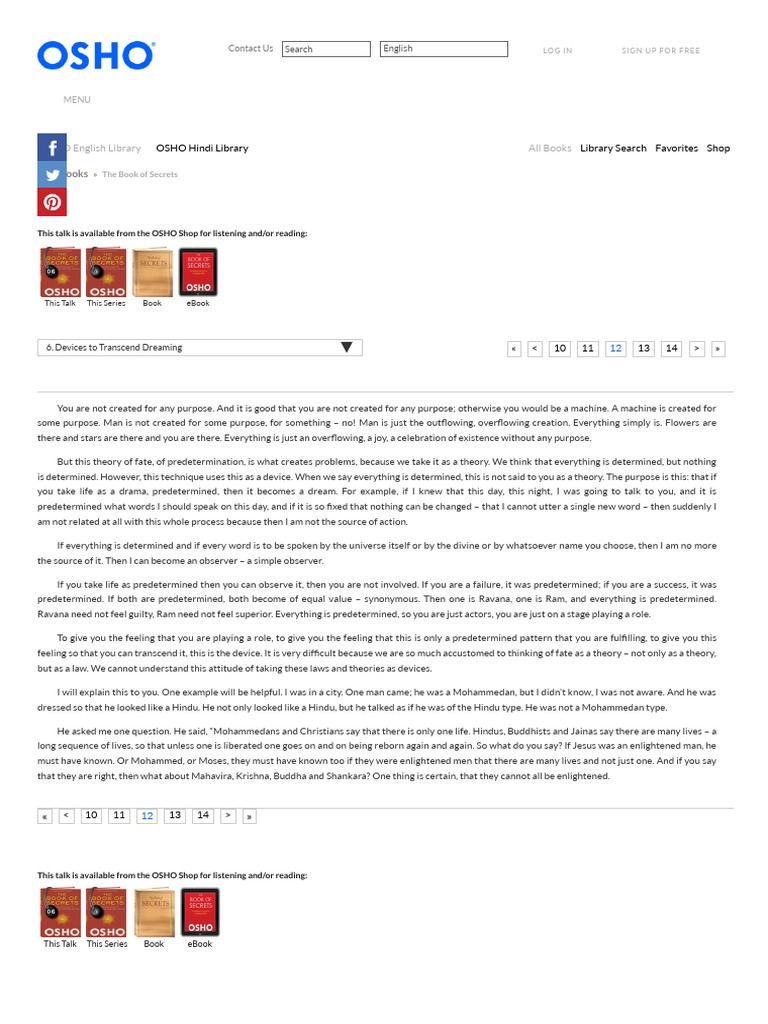 Purpose - Device - Ravana - OSHO | PDF | Rajneesh | Determinism