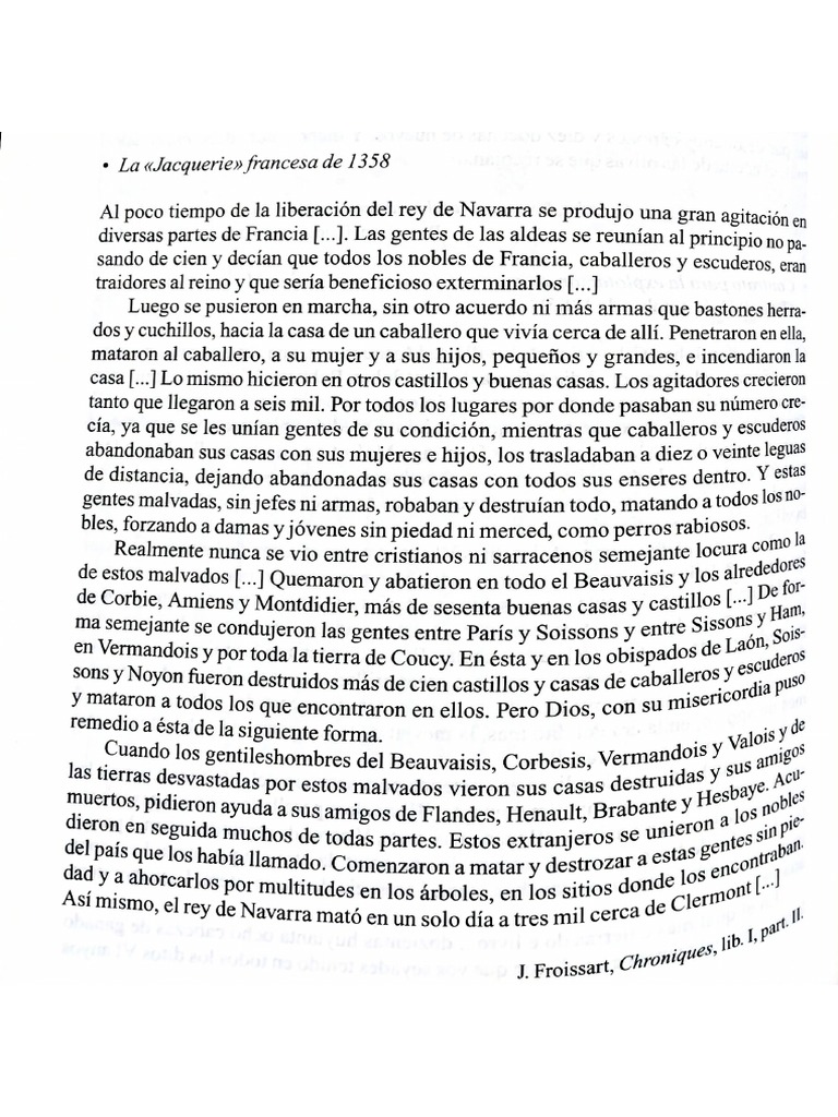 Documento Sobre La Jacquerie Francesa de 1358 | PDF