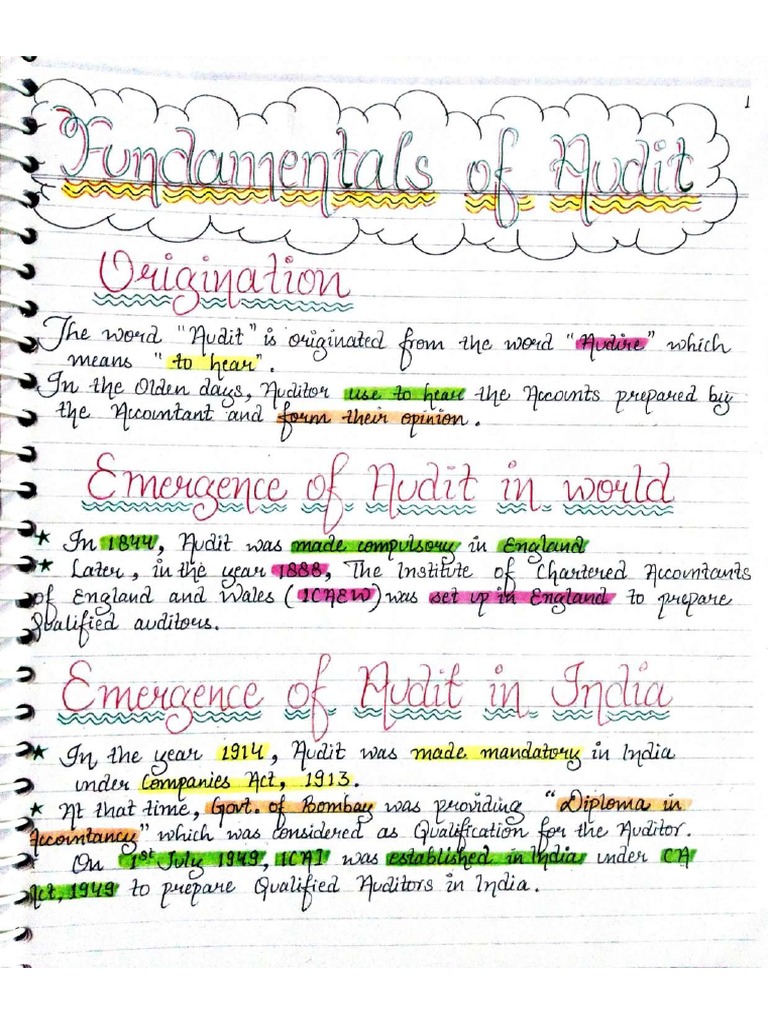 Audit Handwritten Notes by CA Ankit Oberoi PDF | PDF