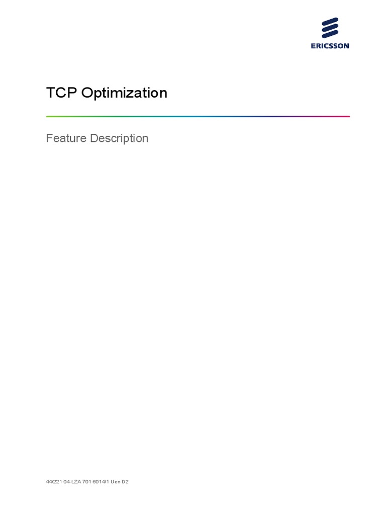 L17.Q2.5 - TCP - Optimization - Feature Description | PDF | Network Congestion | Transmission ...