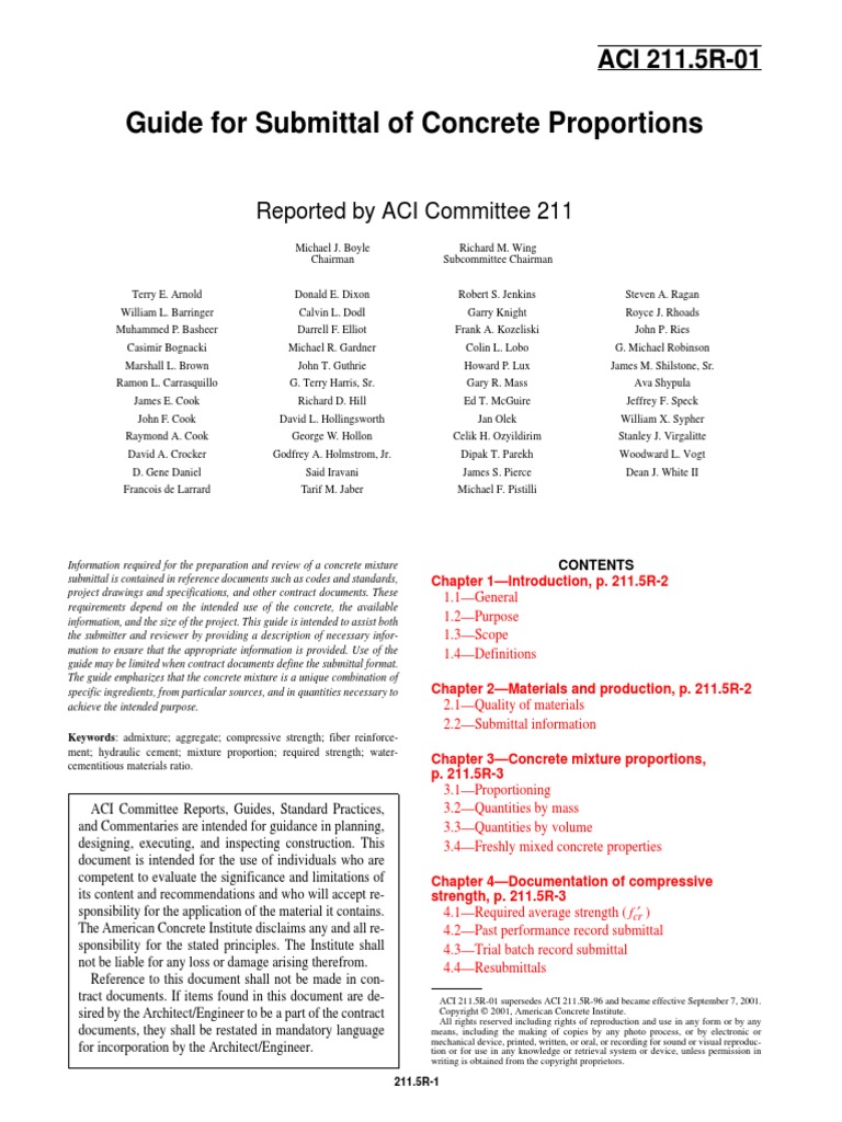 Guide for Concrete Mixture Proportions | PDF | Construction Aggregate ...