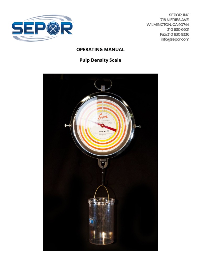 Pulp Density Scale PDF | PDF | Density | Mechanical Engineering