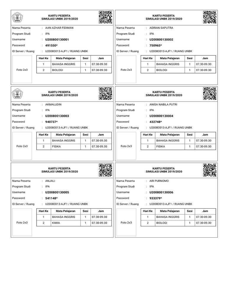 Simulasi Ujian Nasional Berbasis Komputer - Tahun Ajaran 2019 - 2020 PDF | PDF