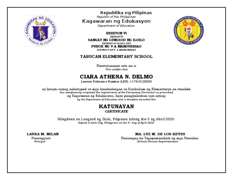 GRADE 6 Certificate | PDF