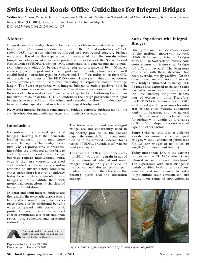 SEI FEDRO Guidelines For Integral Bridges | PDF | Bridge | Stiffness