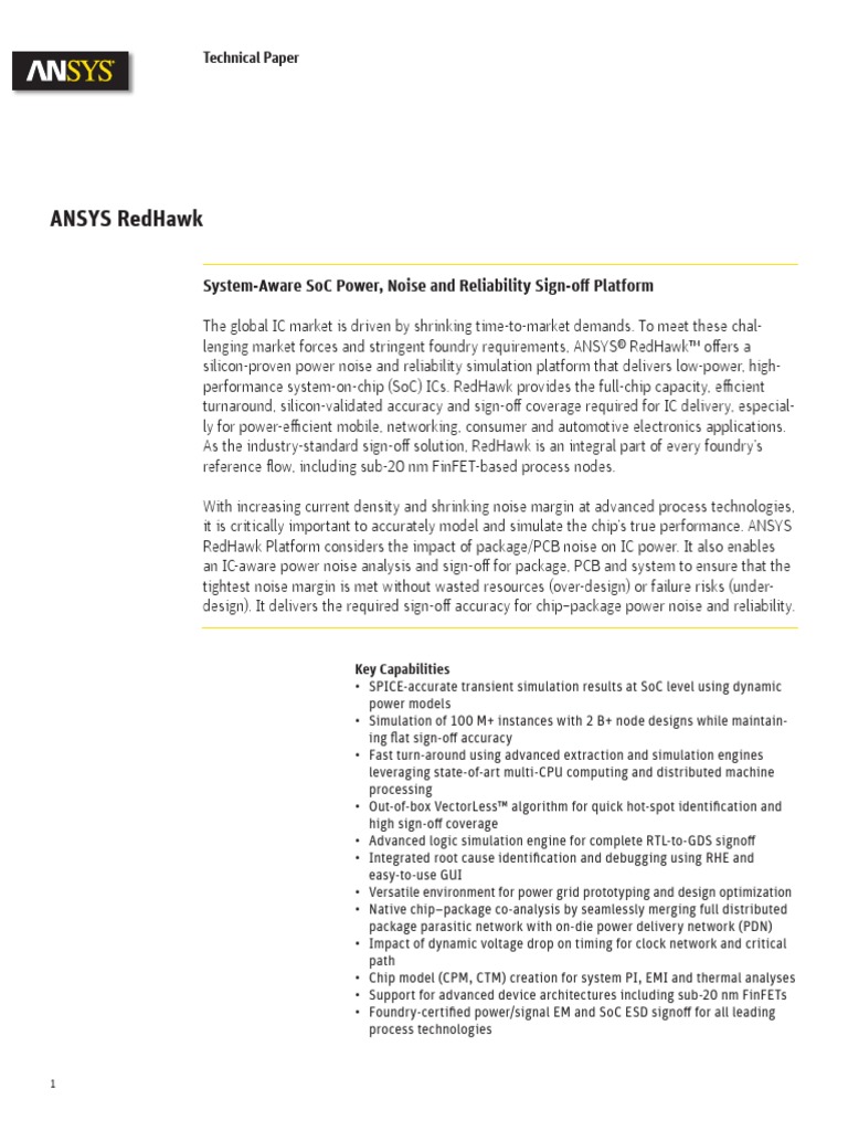 TP Ansys Redhawk PDF | Download Free PDF | System On A Chip | Simulation