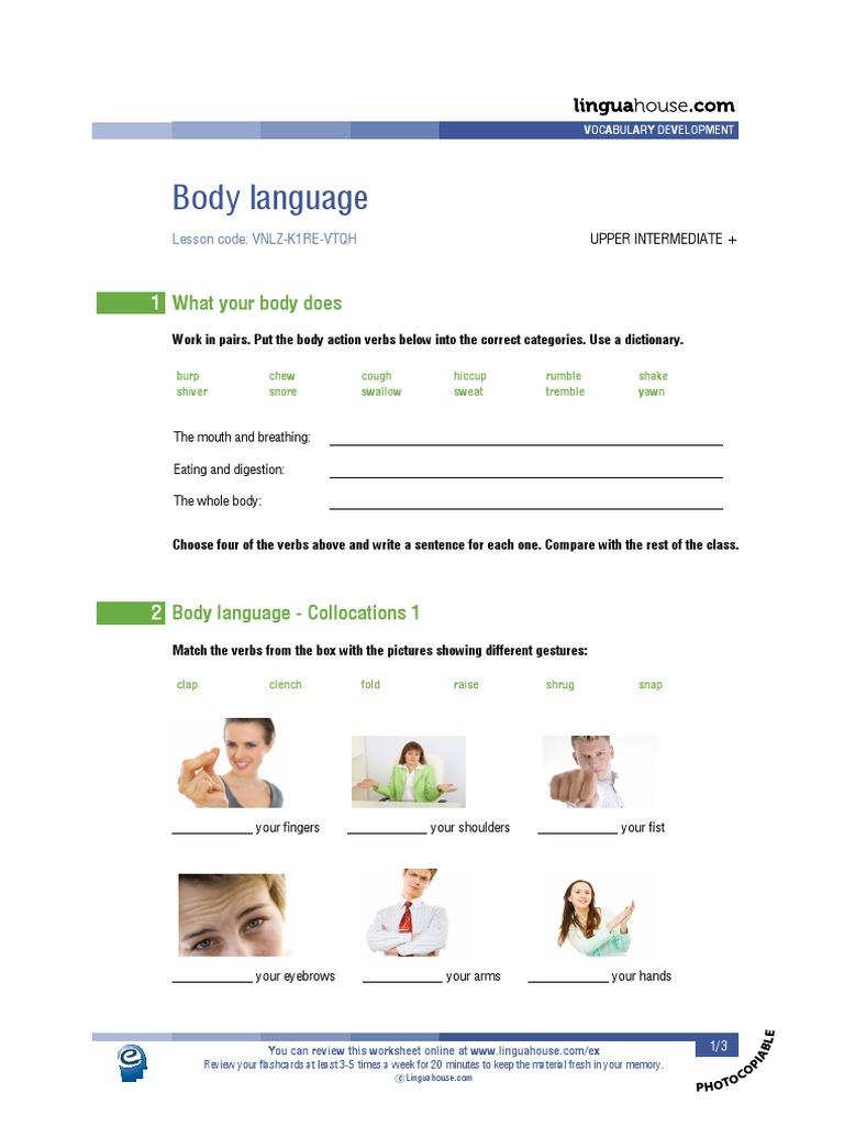Body Language PDF | PDF | Body Language | Linguistics
