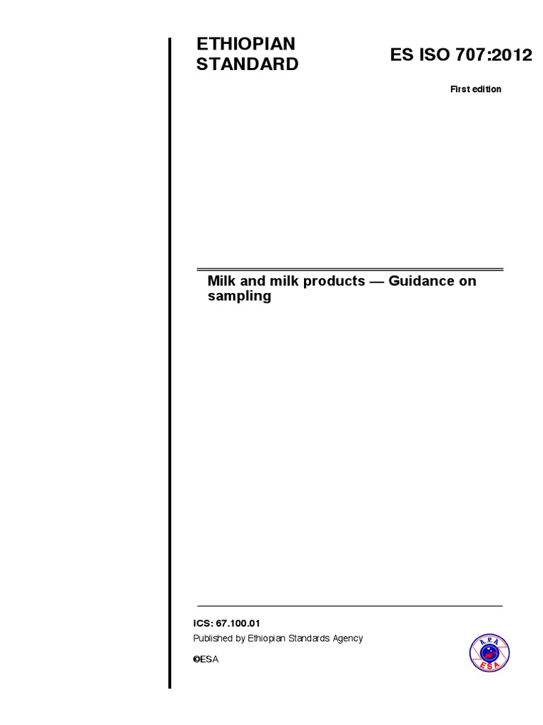 ISO 707.2012 Milk and Milk Products - Guidance On Sampling PDF | PDF ...