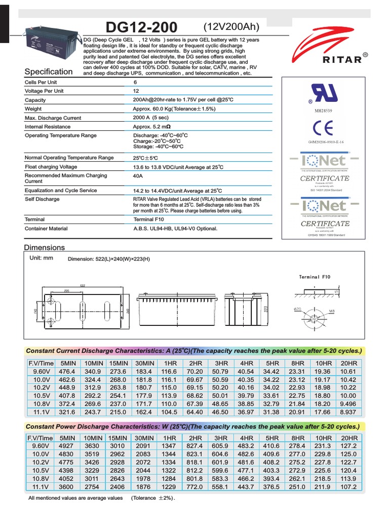 Certificado Garantia Baterias Ritar Power | PDF | Battery (Electricity ...