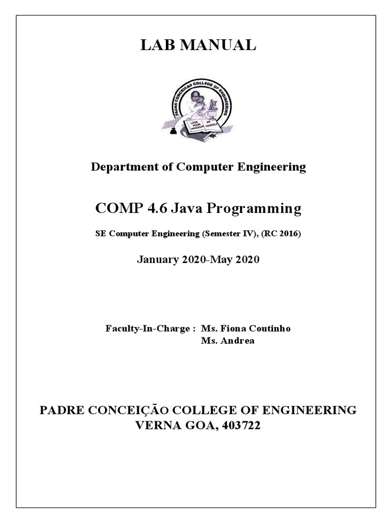 Java Lab Manual Final Pdf Method Computer Programming Class Computer Programming