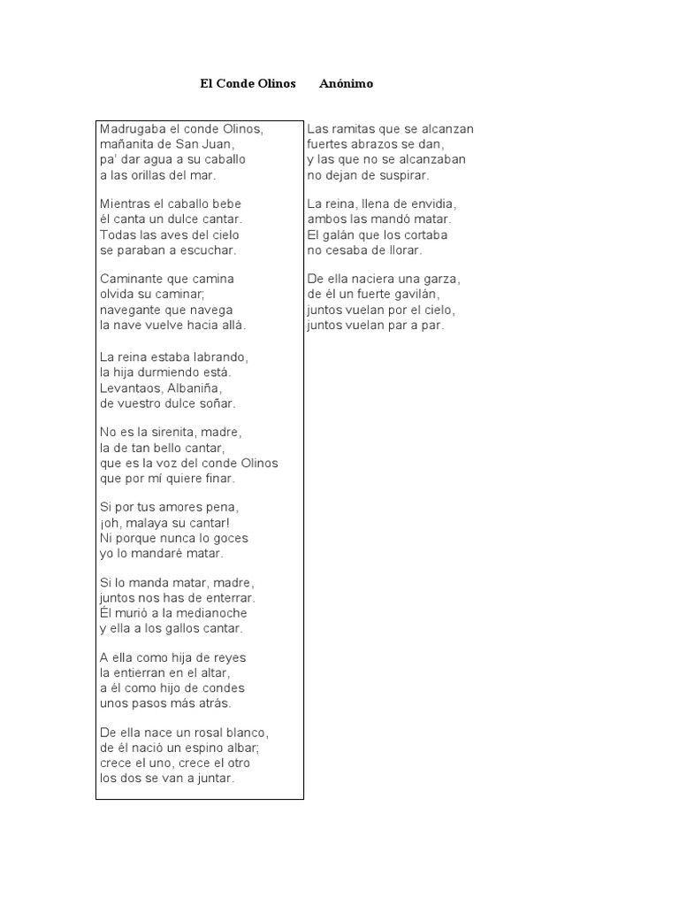 El Conde Olinos Anónimo | PDF