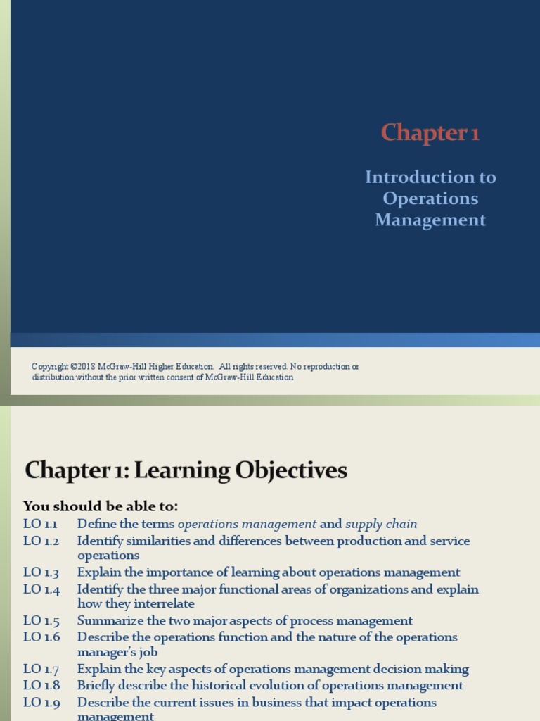 Chapter 1 Introduction To Operations Management | PDF | Supply Chain ...