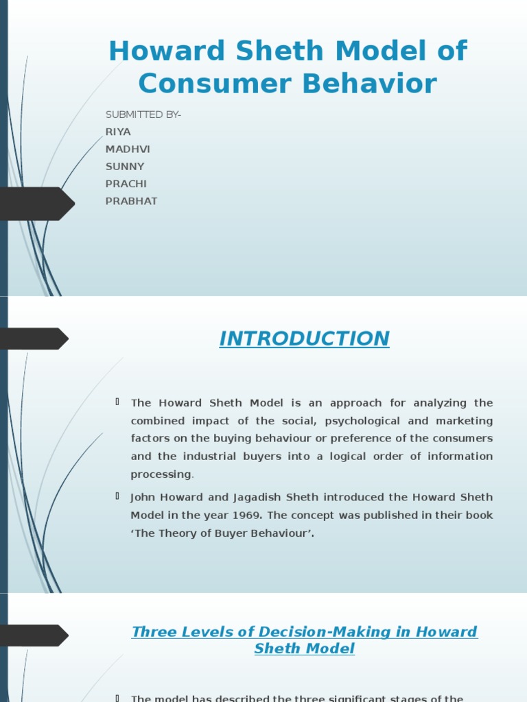 Howard Sheth Model of Consumer Behavior | PDF | Consumer Behaviour ...