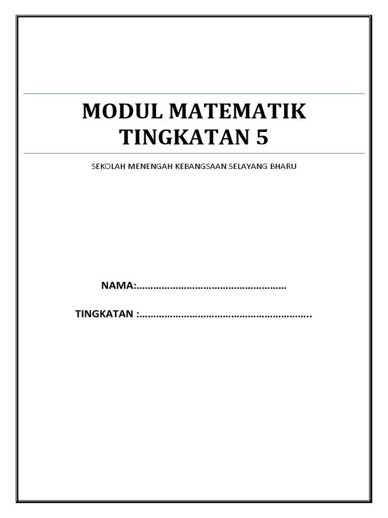 Modul Matematik 2019 | PDF
