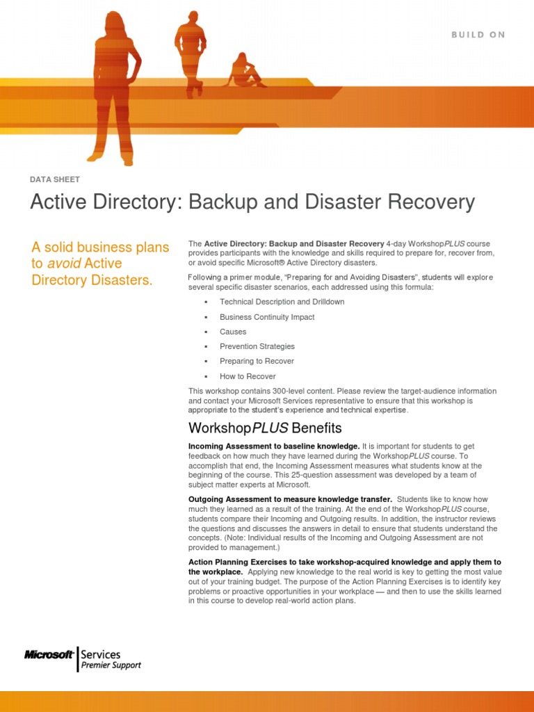 WorkshopPLUS - Active Directory Backup and Disaster Recovery | PDF | Educational Assessment | Backup