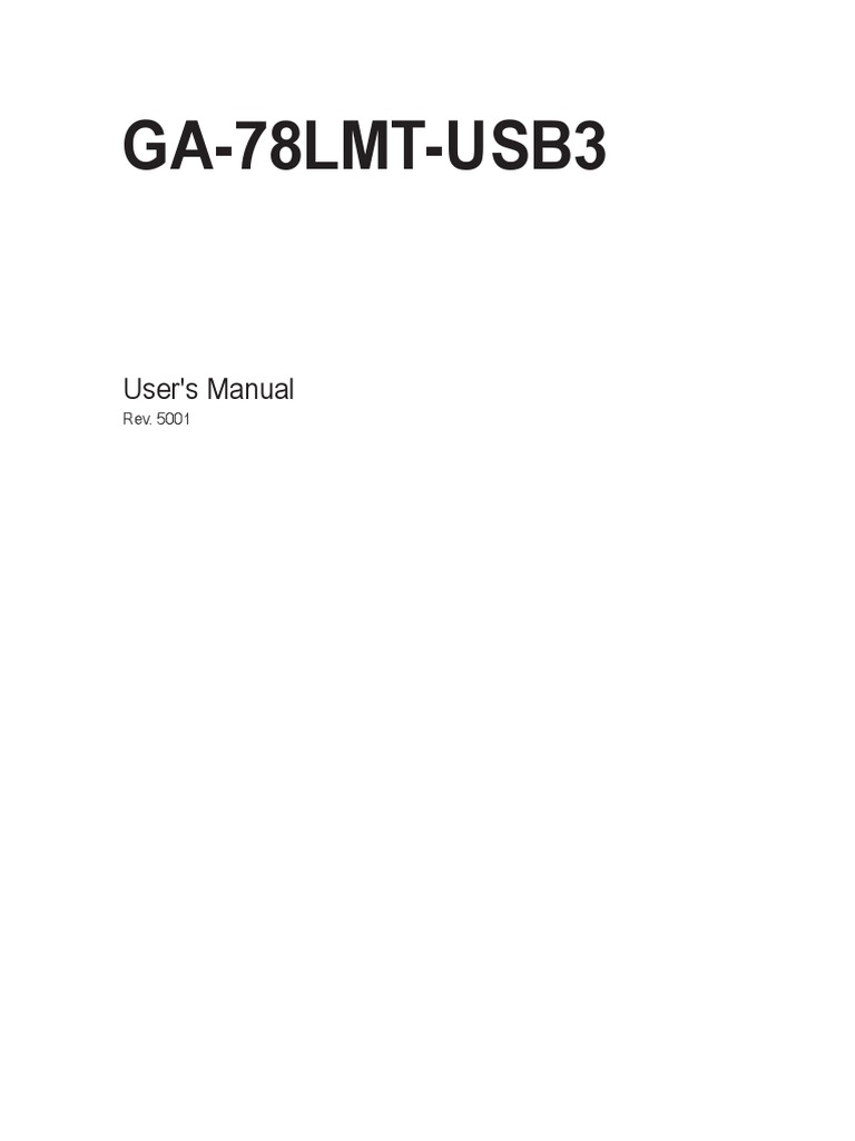 Manual Ga-78lmt-Usb3 v.5.0 | PDF | Hdmi | Usb