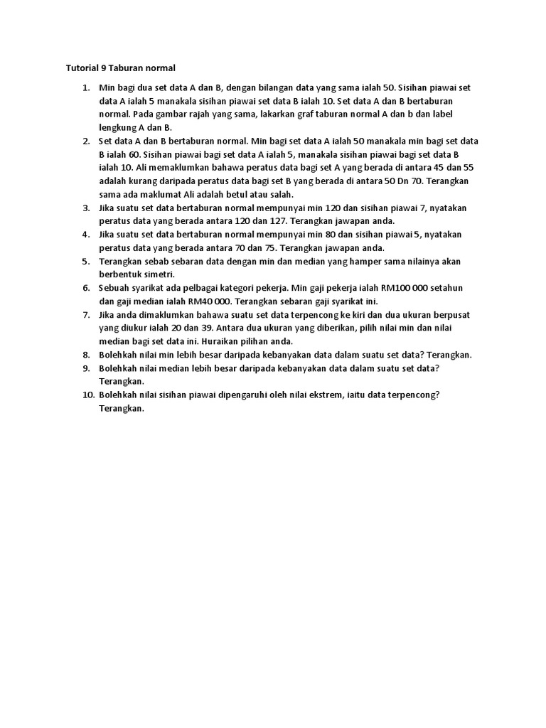 Tutorial 9 | PDF