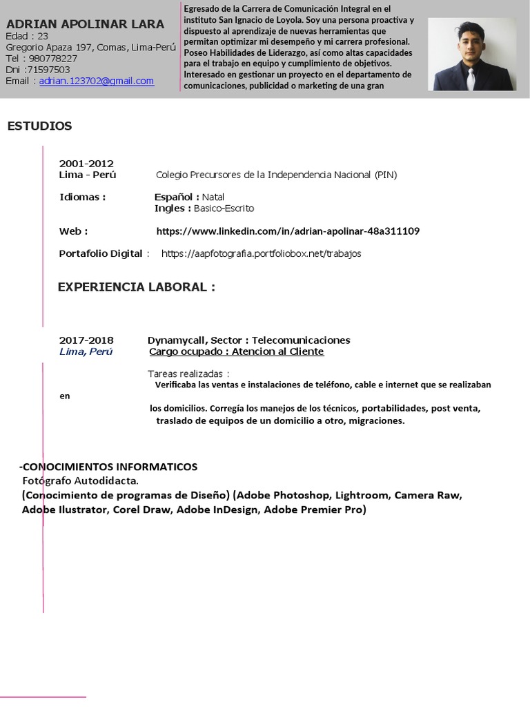 CV Documentado | PDF | Crecimiento personal y profesional