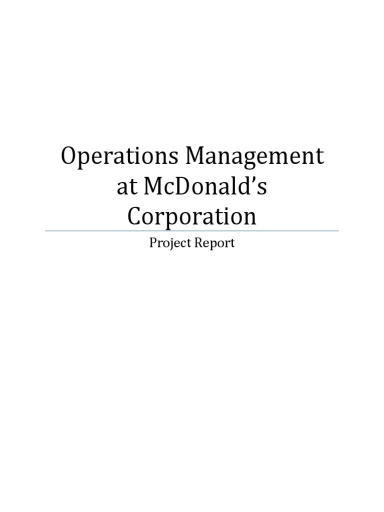 McDonald's Operation Management | PDF | Mc Donald's | Franchising