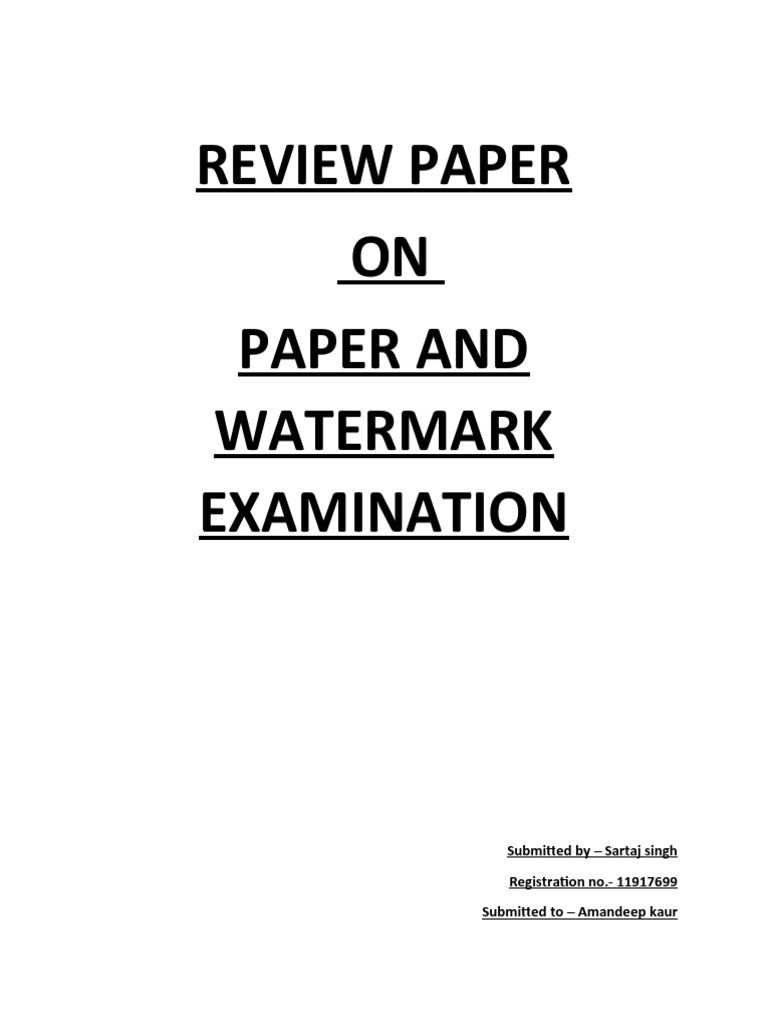 Watermark Examination in Forensic Science | PDF | Microscopy | Paper