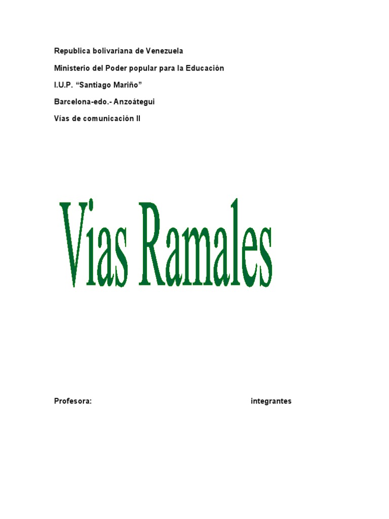 Vías Ramales | PDF | Intersección (carretera) | La carretera