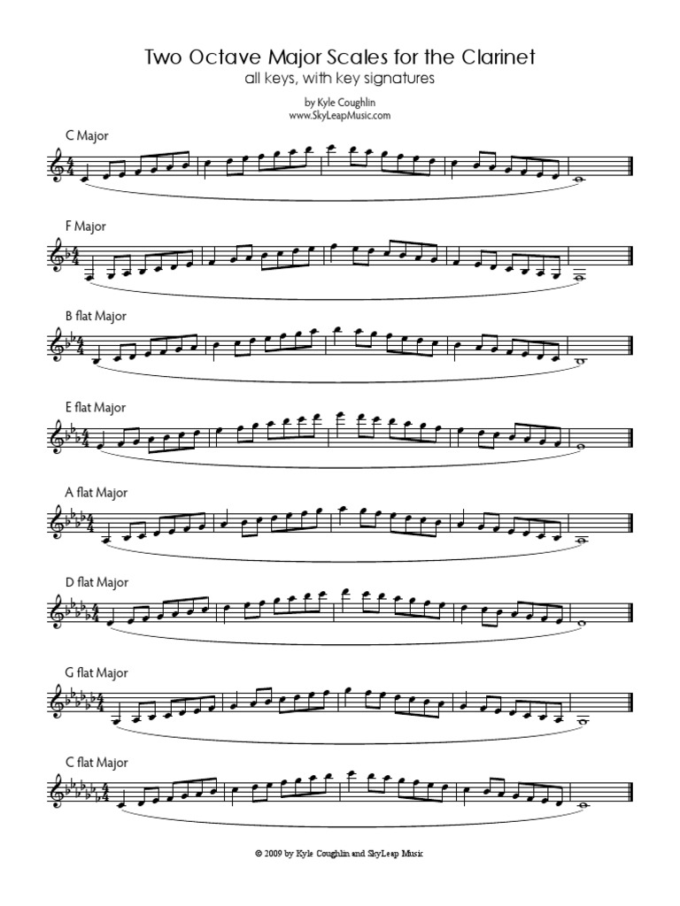 Major Scales, 2 Octaves PDF | Download Free PDF | Musical Compositions ...