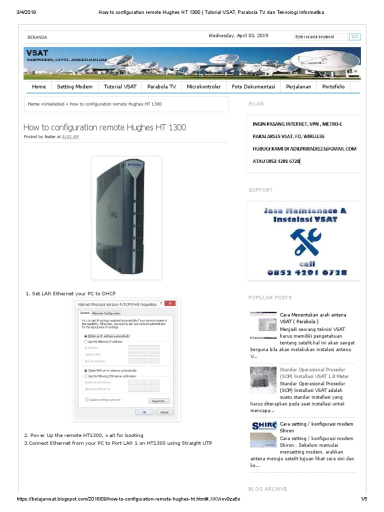 How To Configuration Remote Hughes HT 1300 - Tutorial VSAT, Parabola TV Dan Teknologi ...