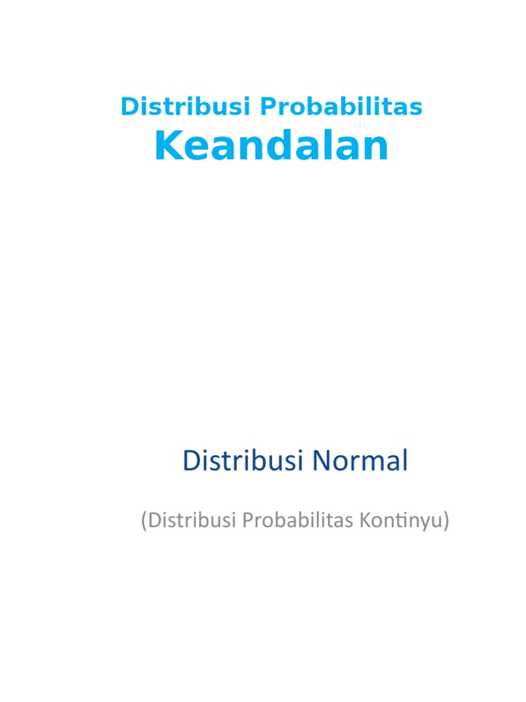 8 - Distribusi Prob - Keandalan Normal Eksponensial | PDF