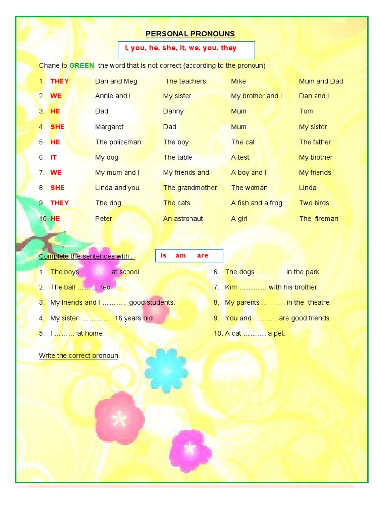 Task 5 Worksheet - Verb To Be | PDF