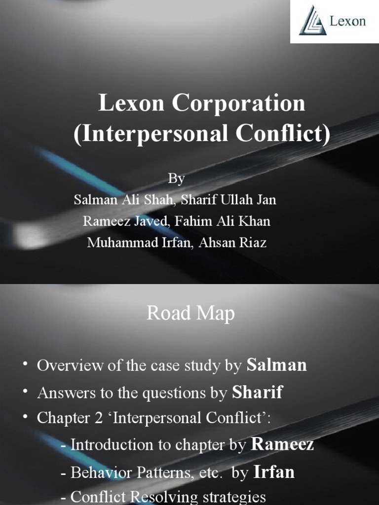 Lexon Corporation (Interpersonal Conflict) | PDF | Negotiation ...
