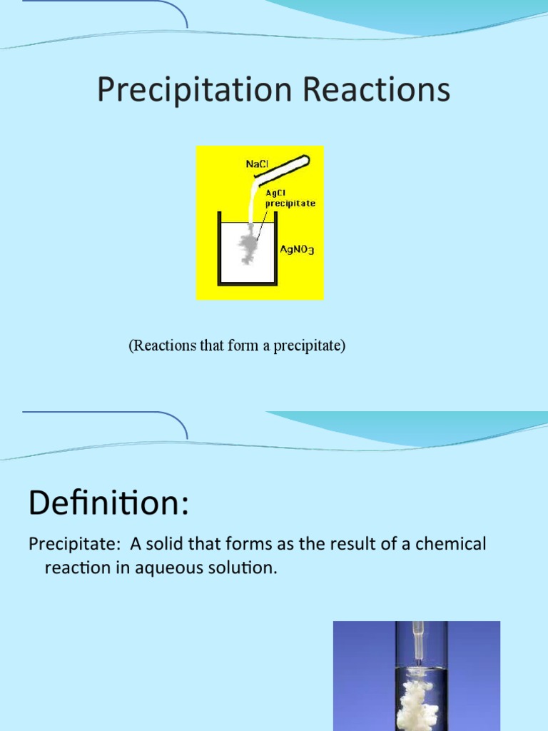 Precipitation Reactions | PDF | Precipitation (Chemistry) | Chloride