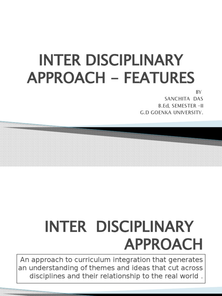 Inter Disciplinary Approach | PDF | Interdisciplinarity | Cognition