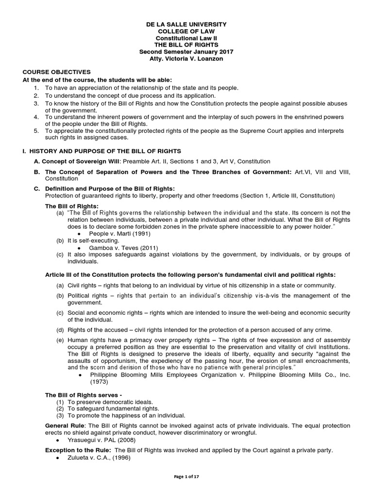 Atty Loanzon Consti 2 Syllabus | PDF | Eminent Domain | Freedom Of Speech