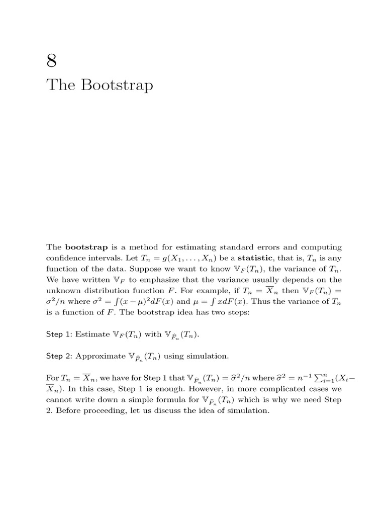 Wasserman 8 PDF | PDF | Bootstrapping (Statistics) | Resampling (Statistics)