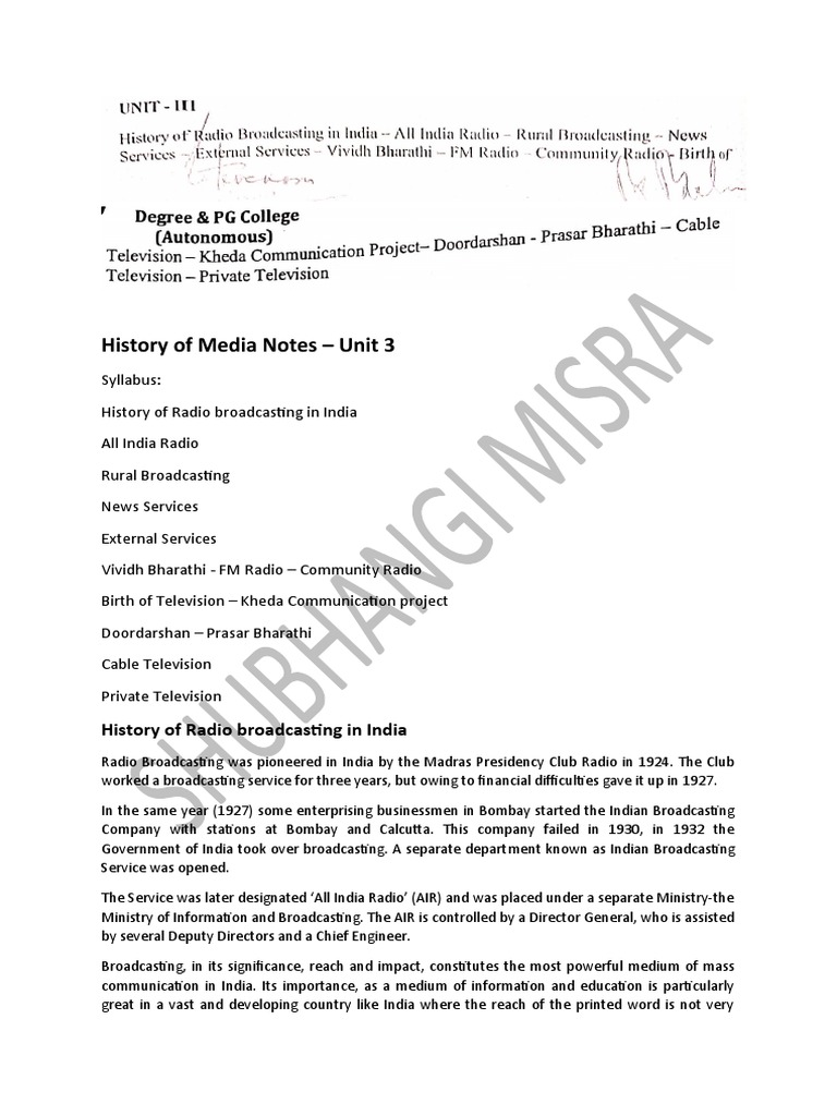 History of Media Notes - Unit 3 | PDF | Media Technology | Electronics