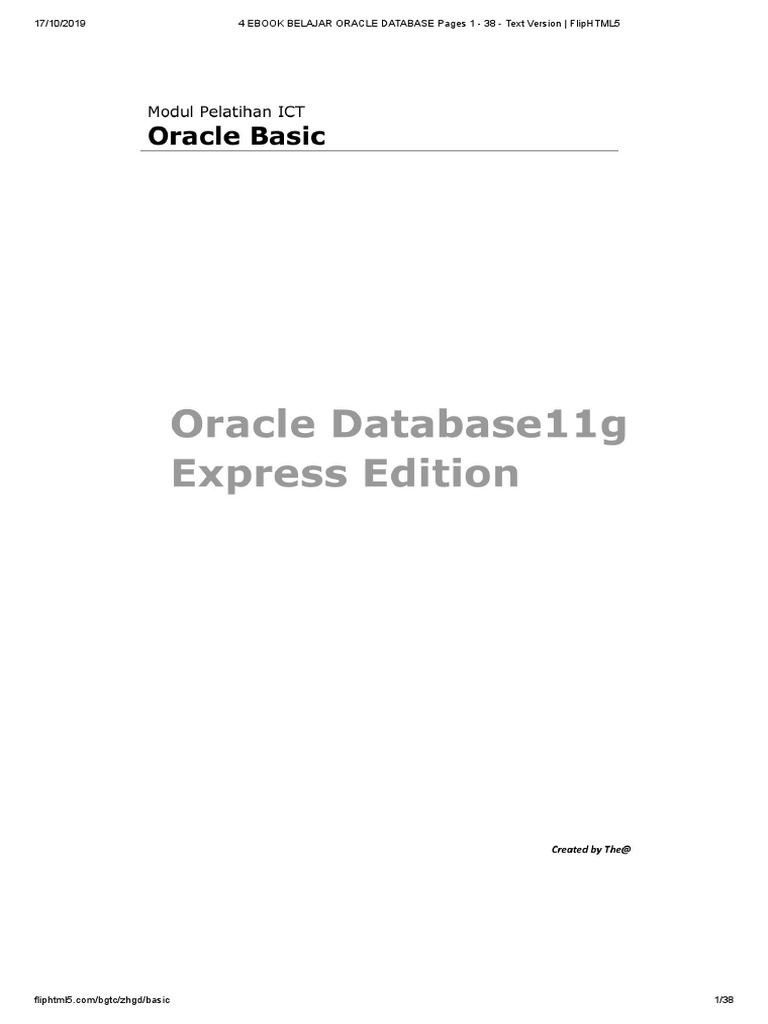 4 EBOOK BELAJAR ORACLE DATABASE Pages 1 - 38 - Text Version - FlipHTML5 | PDF | Information ...