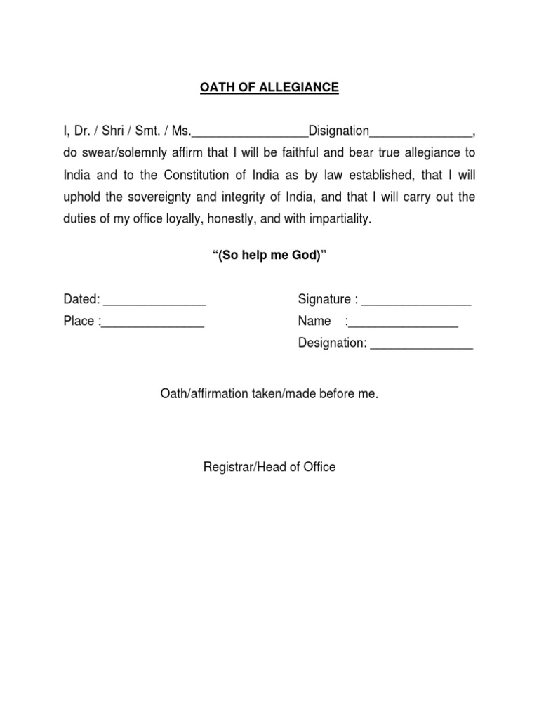 5.form For Oath of Allegiance PDF | PDF