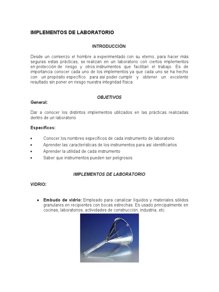Implementos de Laboratorio | PDF | Centrífugo | Lentes