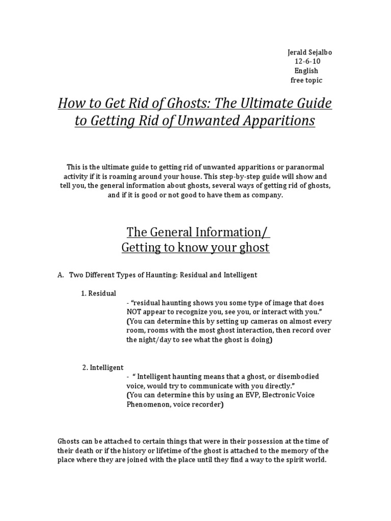 How To Get Rid of Ghosts: The Ultimate Guide To Getting Rid of Unwanted ...