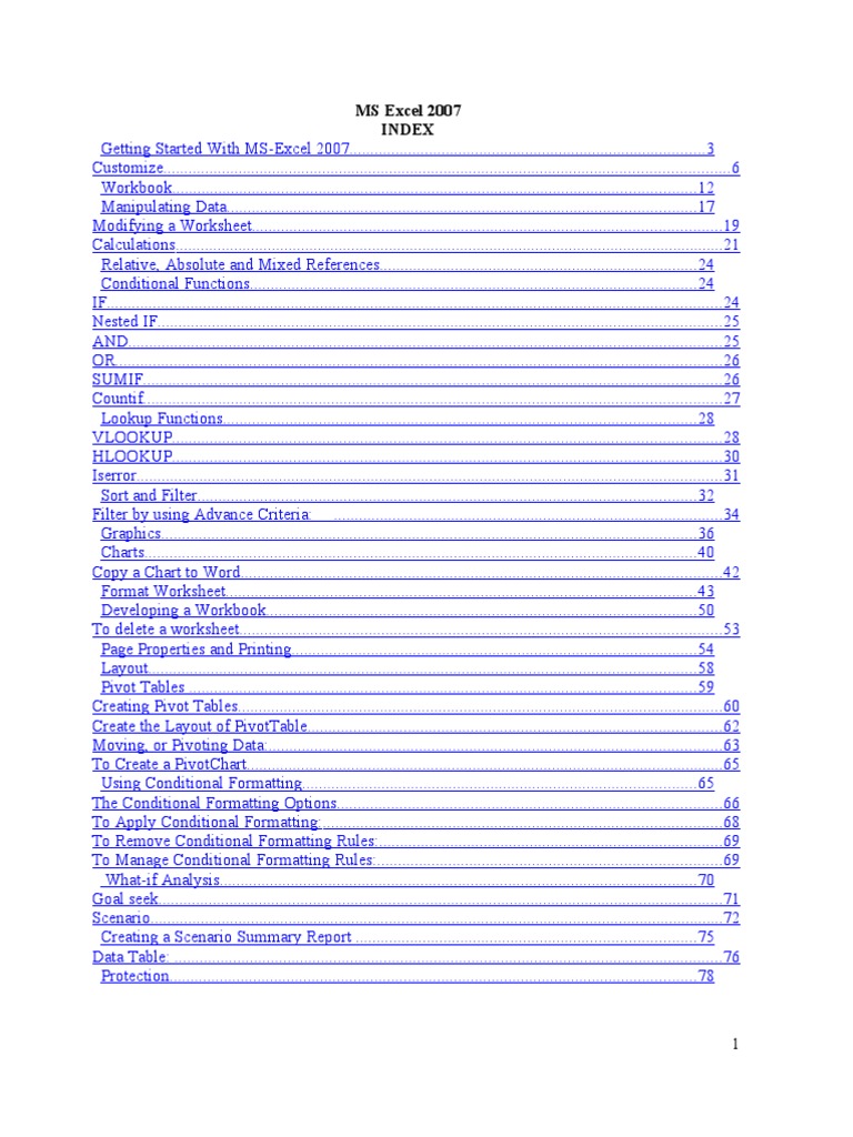 Excel 2007 Guide: Essential Tools and Functions | PDF | Microsoft Excel ...