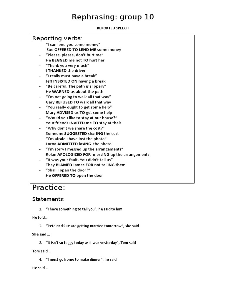 Rephrasing Rep Speech | PDF