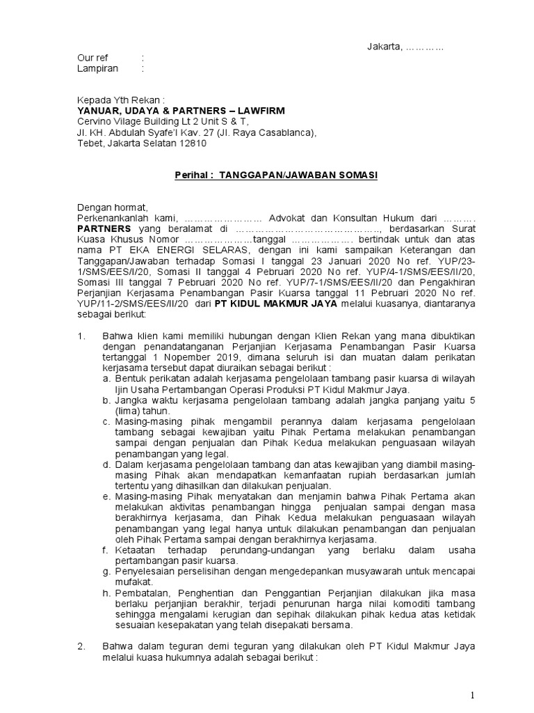 Draft JAWABAN - SOMASI | PDF