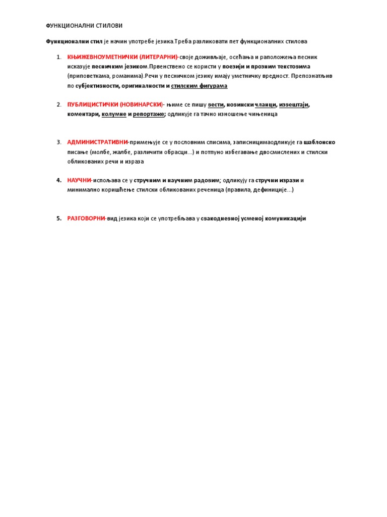 Funkcionalni Stilovi | PDF
