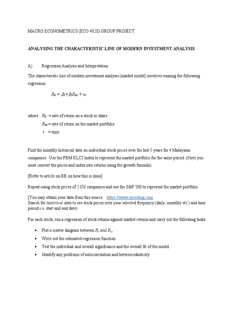 MACRO ECONOMETRICS PROJECT - Rubrics | PDF | Econometrics | Regression Analysis