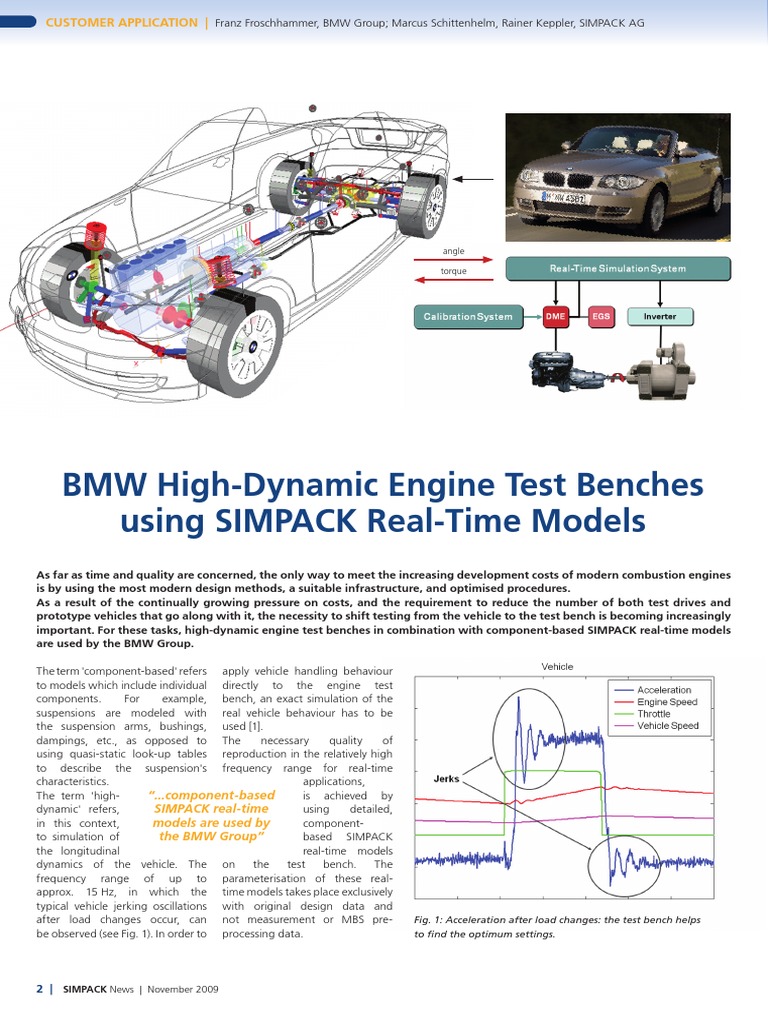 SN 2 Nov2009 BMW-HighDyn TestBench Using SIMPACK | PDF | Simulation ...