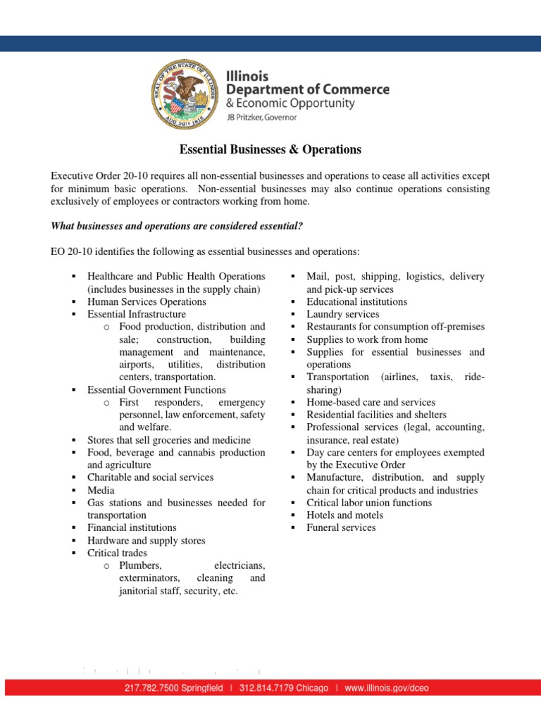 Essential Business Checklist3-22 | PDF | Telecommuting | Transport