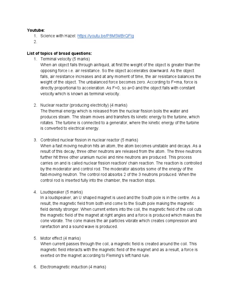 Common Questions IGCSE Physics - Version 1 | PDF | Neutron | Nuclear ...